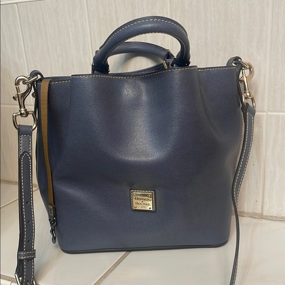 Dooney & Bourke | Bags | Dooney Bourke Blue Crossbody Bag With Gold ...